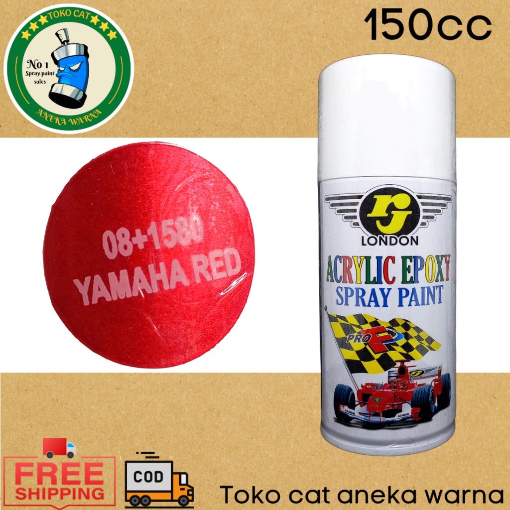 Jual cat semprot 150cc rj london 08+1580 candytone candy tone yamaha red merah spray paint pilok ...