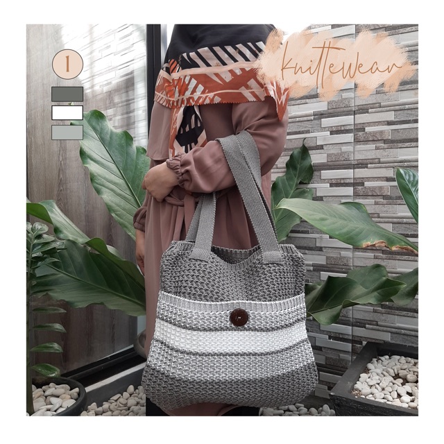 Jual TOTEBAG RAJUT (GREY SERIES) | Shopee Indonesia
