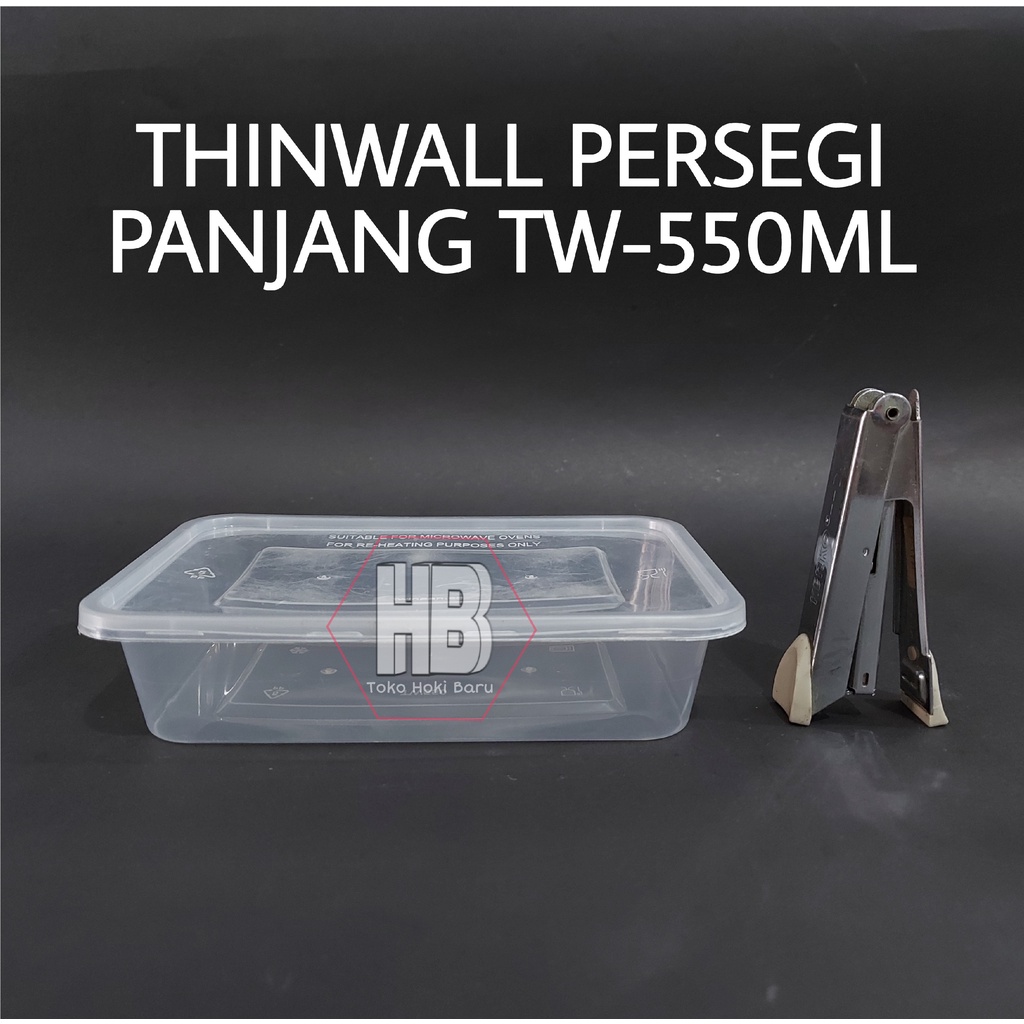 Jual Thinwall Rec 500ml 550ml Tutup Kotak Makan Plastik Persegi