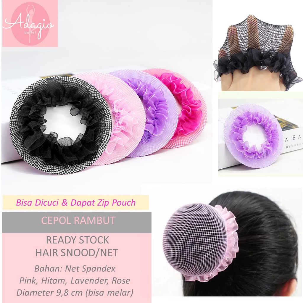 Jual CEPOL RAMBUT ANAK & DEWASA - HAIR SNOOD BALLET HAIR BUN HAIR NET ...