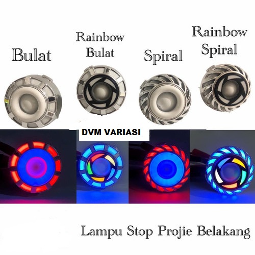 Jual Lampu Stop Rem Belakang Projie Mini Rainbow Flash Running ...