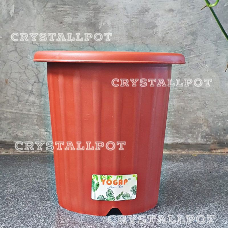 Jual pot bunga tanaman tinggi yogap YPT 17 merah bata- bahan tebal ...