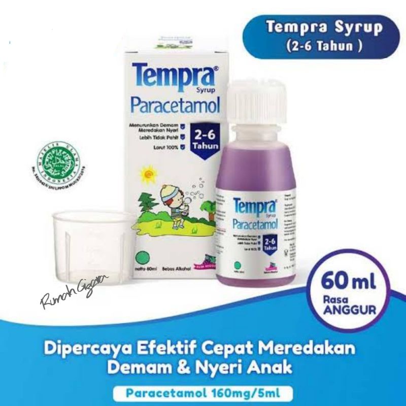 Jual Tempra Paracetamol Syrup 60 Ml Usia 2-6 Tahun | Shopee Indonesia
