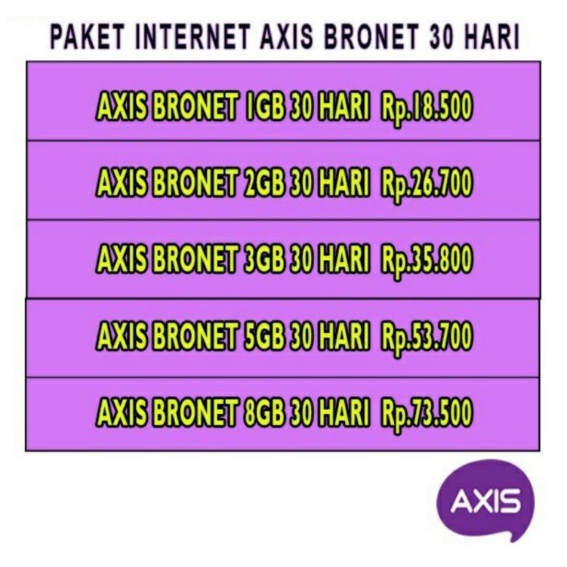 Jual DATA AXIS BRONET | Shopee Indonesia