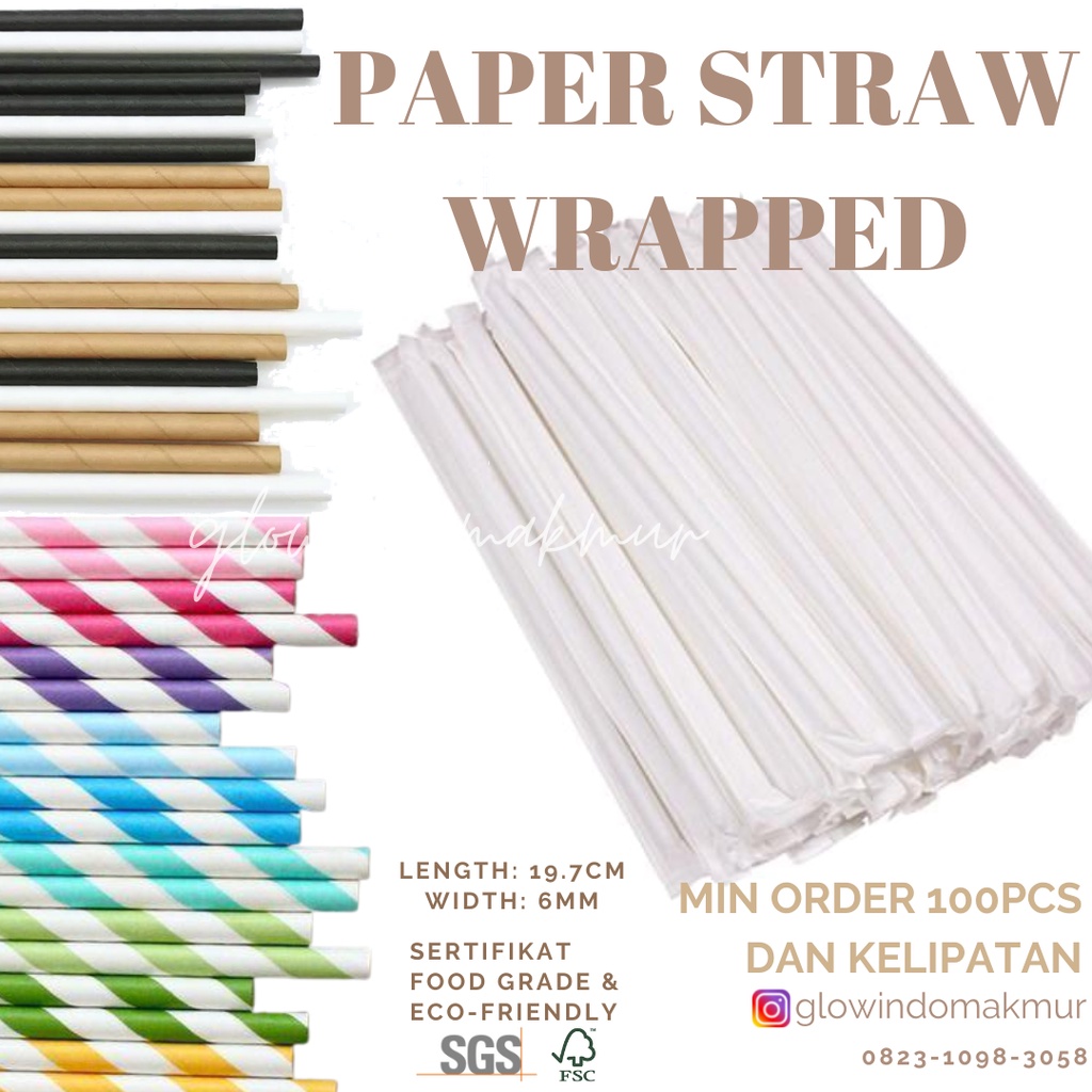 Jual Sedotan Kertas PAPER STRAW STERIL Higienis LAPIS KERTAS PEMBUNGKUS ...