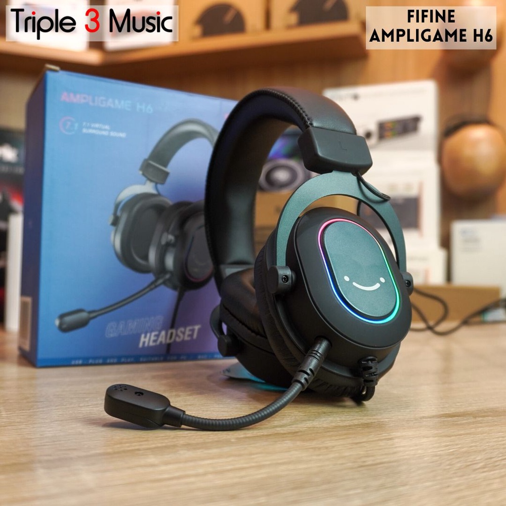Jual FIFINE H6 Headphone gaming headset 7.1 SURROUND SOUND, RGB LIGHT ...