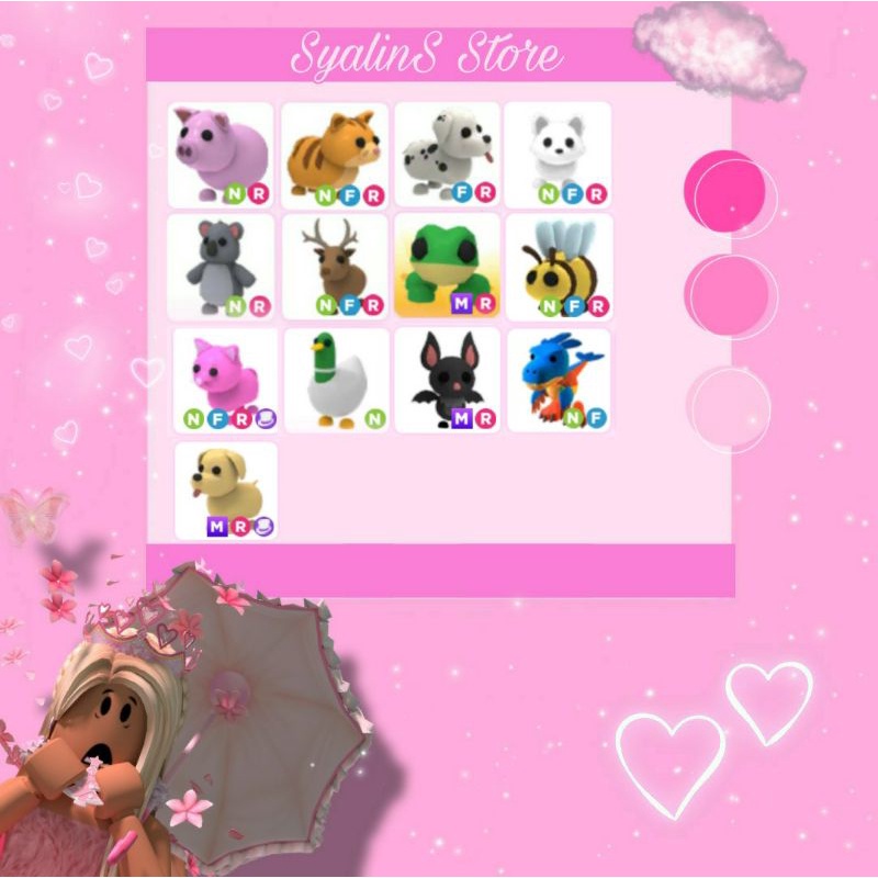 Jual ADOPTME NEON & MEGA PETS | dalmatian,pink cat,bat,arctic fox,pig ...