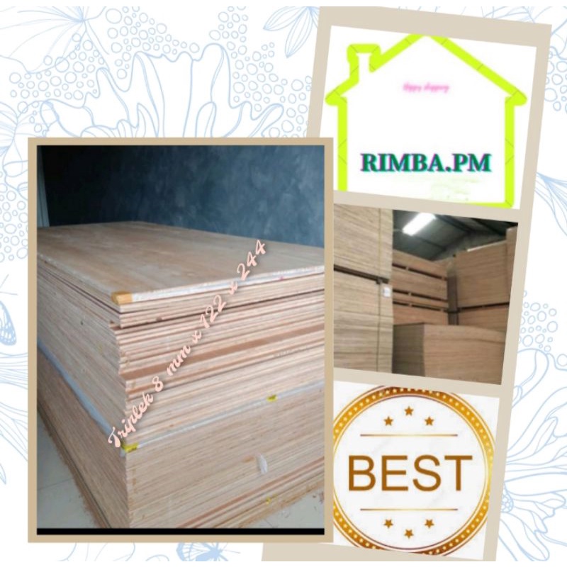 Jual Triplek 8 mm x 122 x 244 teriplek plywood multiplek Berkualitas ...