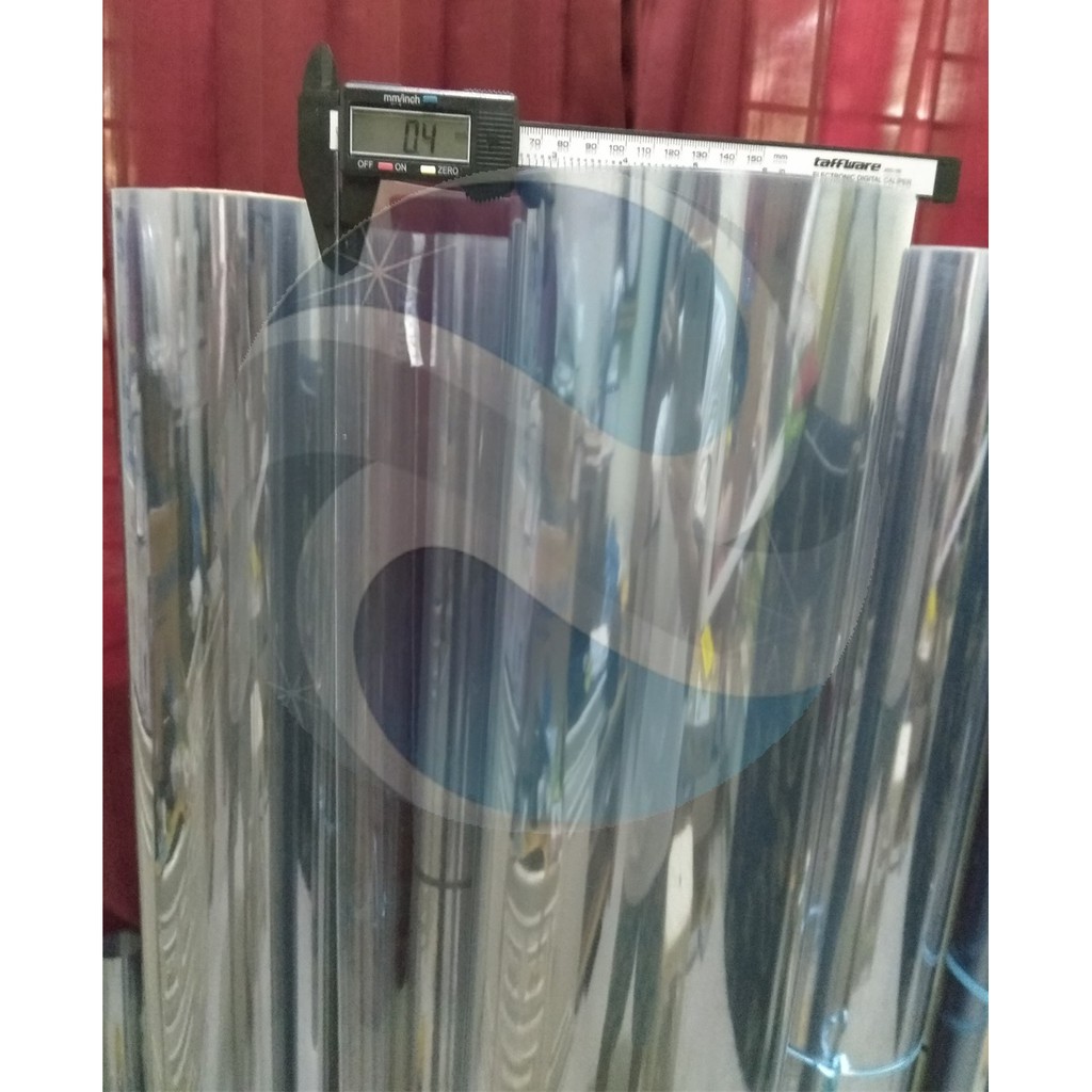 Jual Mika Kaku Rigid PVC 0,4mm Lebar 140cm Super Clear plastik lembaran 040 0 4 0 ecer Meteran ...