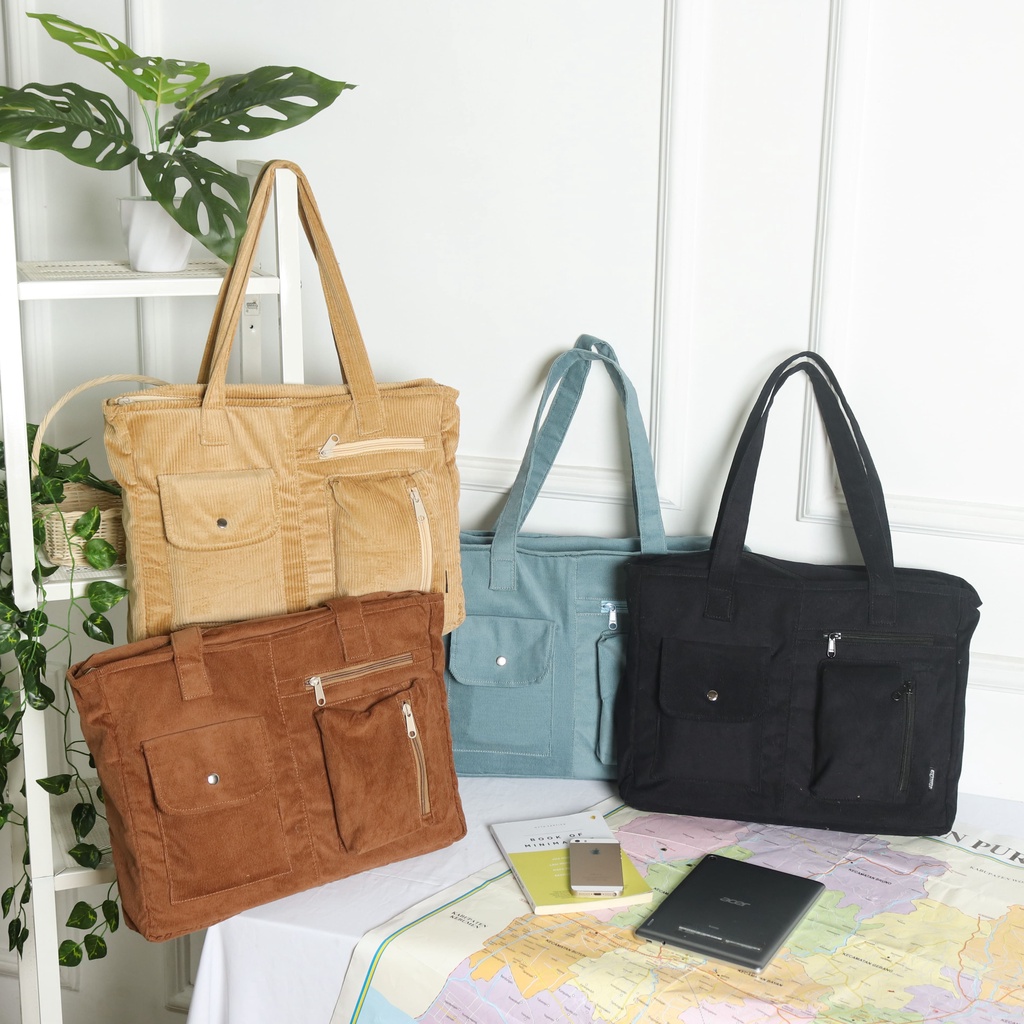 Jual Himeku RAPPU TOPPU Totebag - Tas Bahu Corduroy - Tas Laptop Muat ...