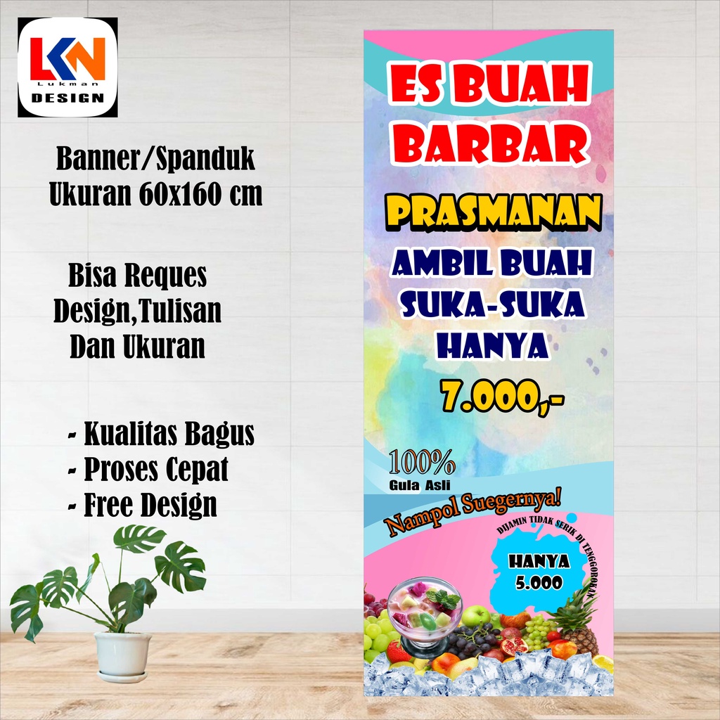 Jual banner es buah barbar | Shopee Indonesia