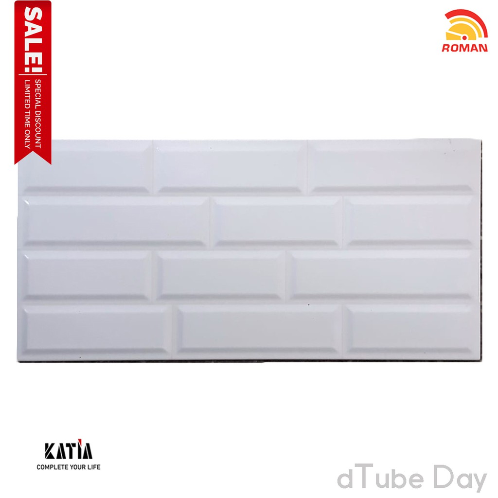 Jual Keramik Dinding WT 60x30 Roman dTube White - Keramik Dinding Bata ...
