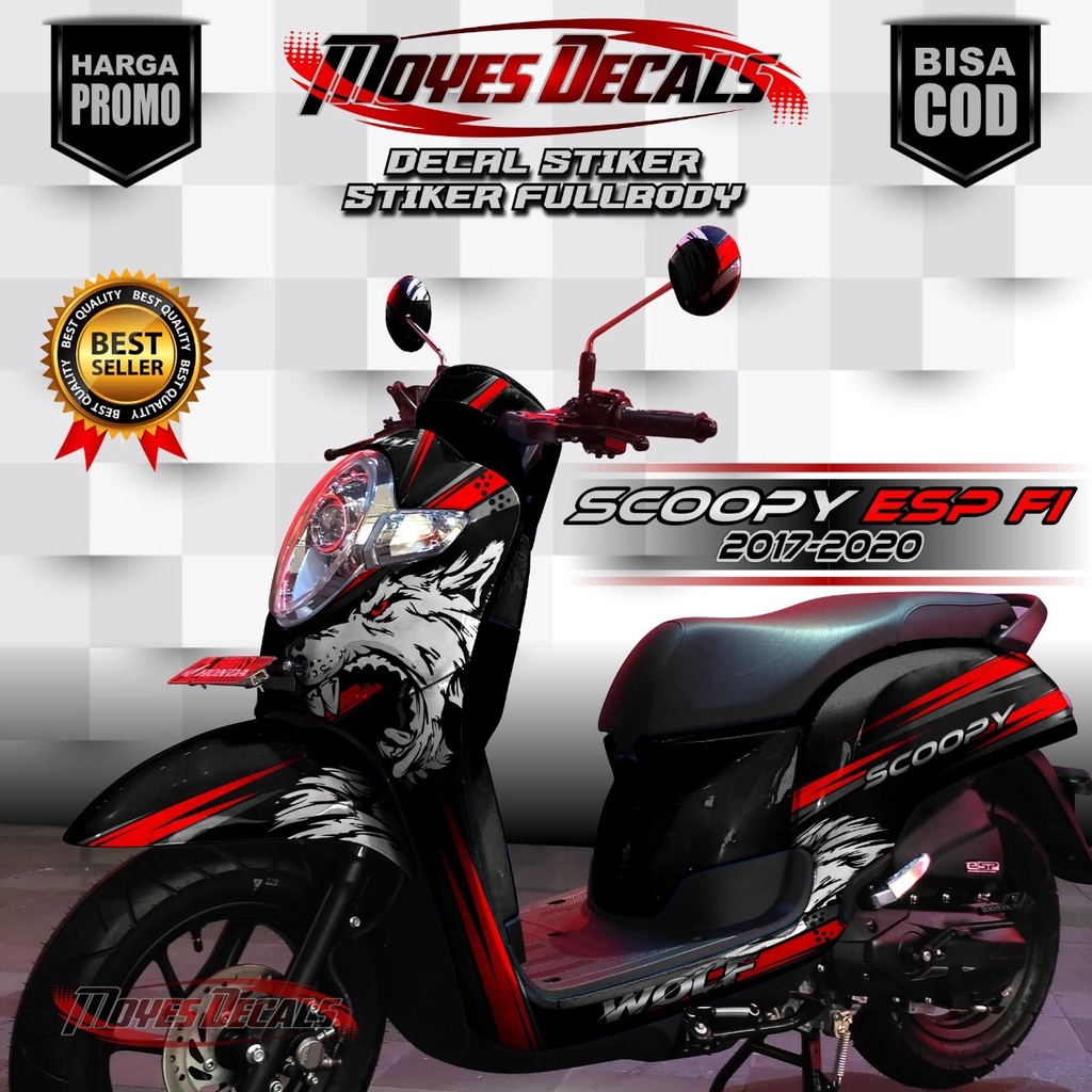 Jual Decal scoopy full body Decal Scopy Dekal New Fi 2017 2018 2019 2020 Srigala Wolf Merah ...