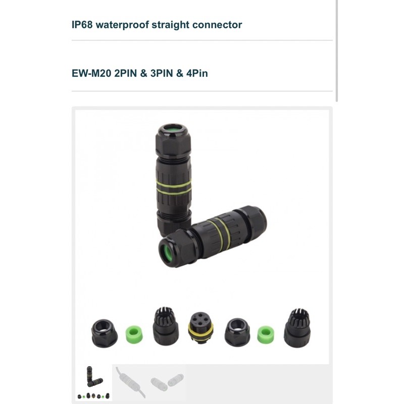 Jual Connector cable waterproof M20 IP68 2/3/4pin 400v 24A | Shopee ...