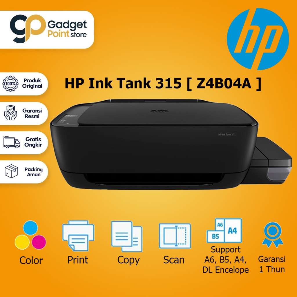 Jual Printer HP Ink Tank 315 [ Z4B04A ] Original Garansi Resmi 1 Tahun ...