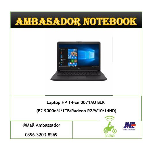Jual Laptop HP Notebook 14-CM0071AU [14"/ E2/ 4GB/ 1TB/ Win10] | Shopee ...