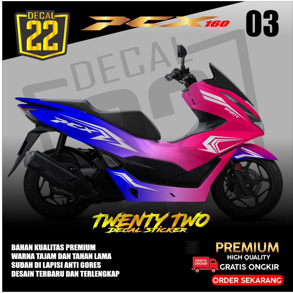 Jual Decal PCX 160 NEW - Sticker Decal Variasi List HONDA PCX 160 NEW ...
