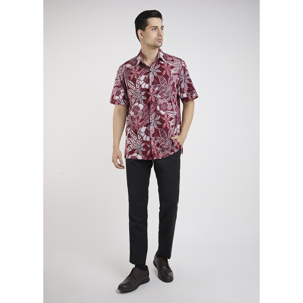Jual Pradawita Batik Florista 1B (Merah) - Reguler Fit | Shopee Indonesia