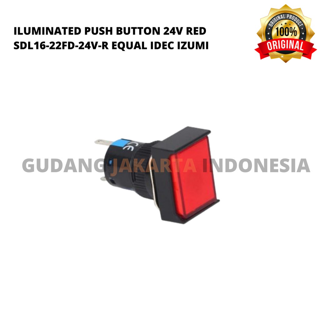 Jual ILUMINATED PUSH BUTTON 24V RED SDL16-22FD-24V-R EQUAL IDEC IZUMI ...