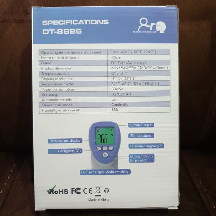 Jual Thermometer gun infrared Suhu IR Termometer Laser Termo Gun DT-8826 | Shopee Indonesia