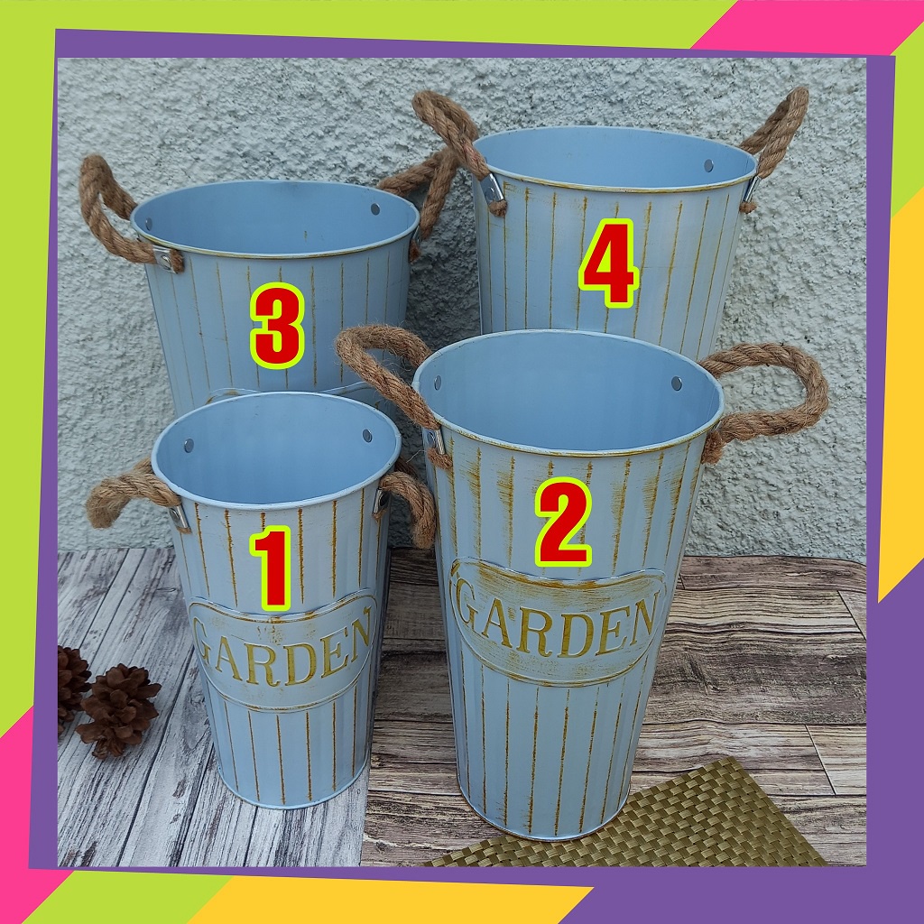 Jual 1532 / NO.1 S/D NO.4 Vas bunga kaleng hias tanaman Artificial ...