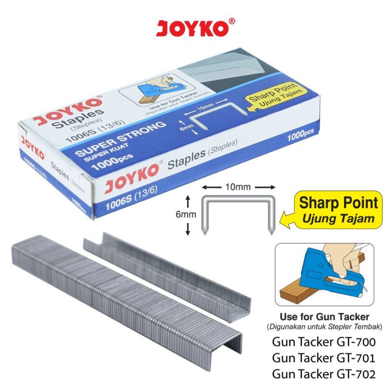 Jual GUN TACKER REFILL JOYKO | ISI STAPLES TEMBAK JOYKO 1008S (13/8 ...