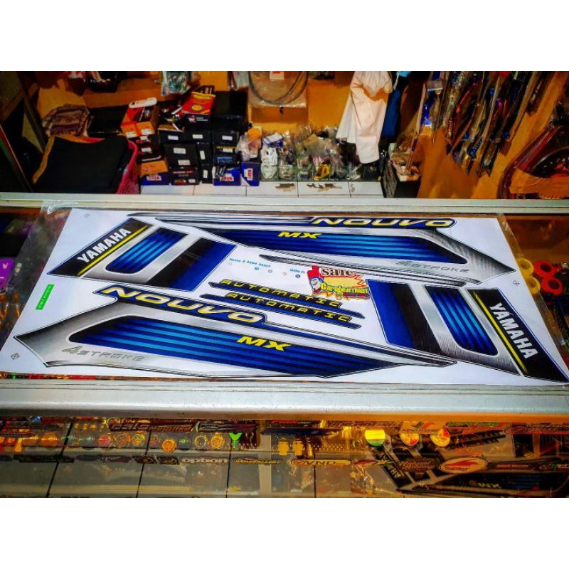 Jual Striping Sticker Yamaha Nouvo Z MX Sisir 2004 Biru Hitam Bahan ...