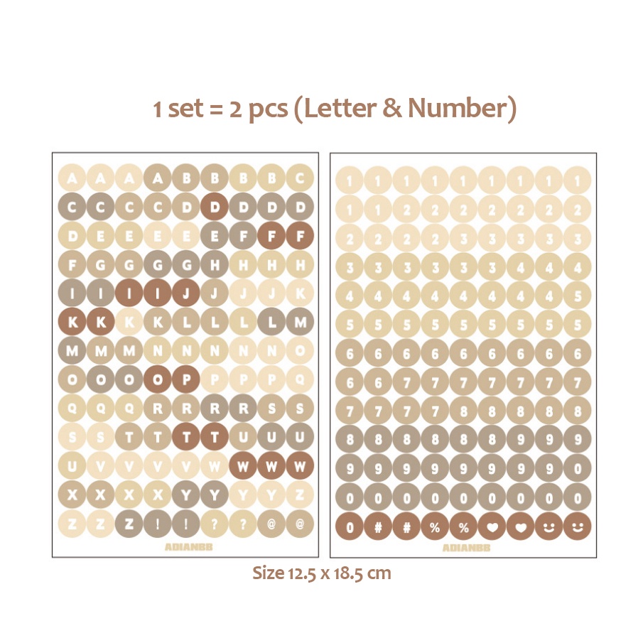 Jual HX119 [1 set = 3 lembar] Stiker Huruf Abjad Angka Alphabet ...
