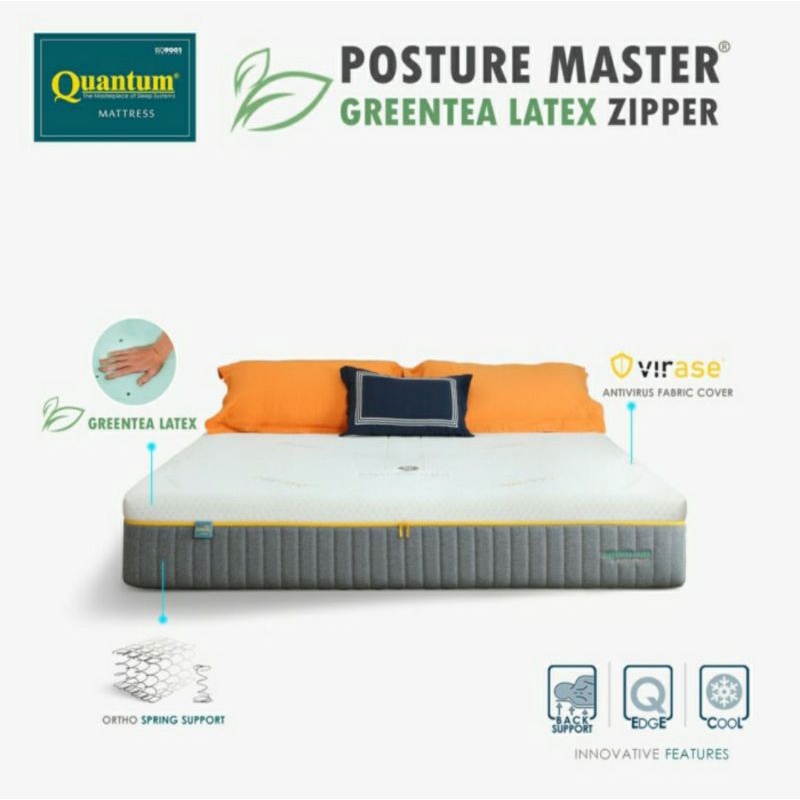 Jual Quantum Kasur Orthopedic Posture Master Greentea Latex Virase 90 ...