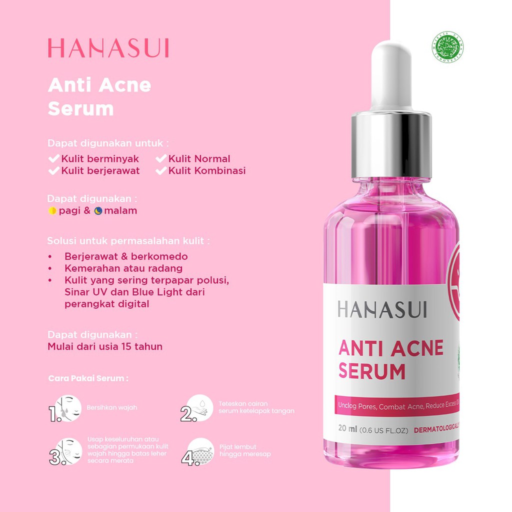 Jual HANASUI SERUM ANTI ACNE(KEMASAN BARU) | Shopee Indonesia