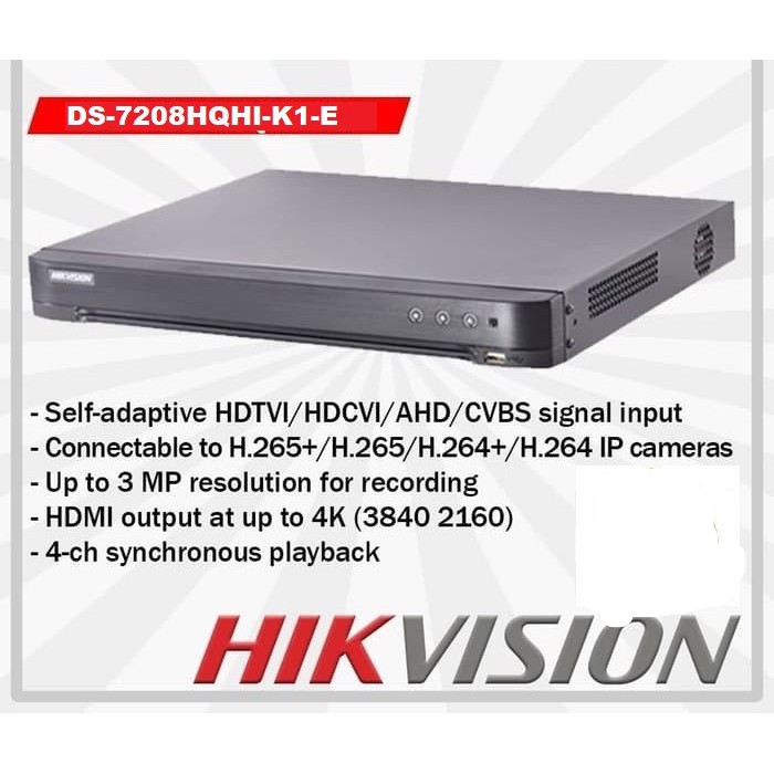 Jual DVR 8 Channel Video & audio 2MP Hikvision DS-7208HQHI-K1/E ...