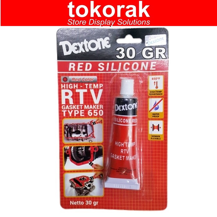 Jual DEXTONE LEM SILICONE RED SEALANT 30 GRAM - LEM GASKET RTV HIGH ...