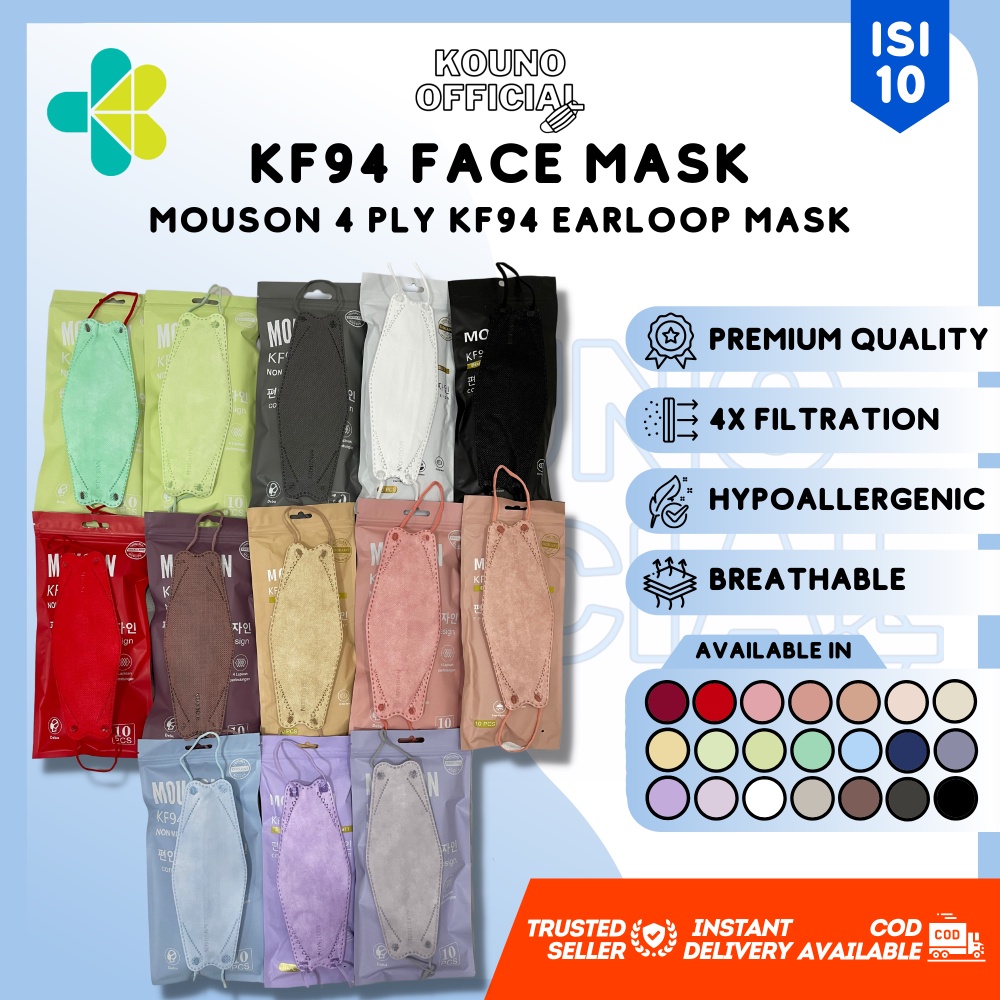 Jual COD MASKER KF94 MOUSON MASK 4 PLY / 4 LAPIS ISI 10 PCS MASKER ...