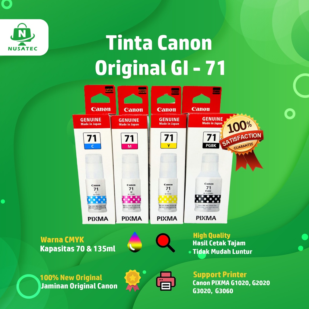 Jual Tinta Canon Original GI-71 GI71 GI 71 Refill Ink Printer PIXMA ...