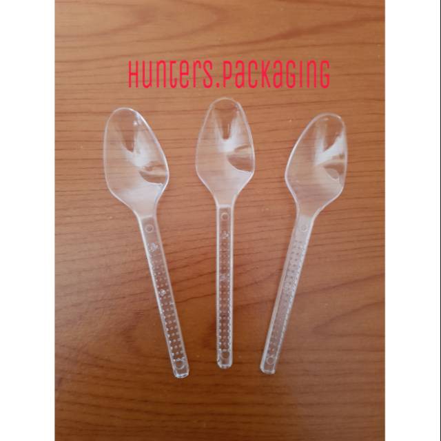 Jual Sendok puding warna bening transparan - Sendok puding plastik ...