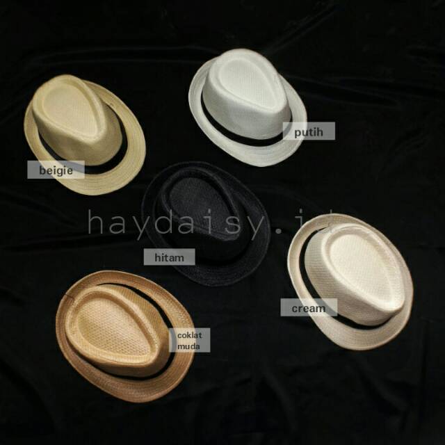 Jual TOPI FEDORA ANYAM BASIC POLOS / FEDORA HAT / TOPI COWO / TOPI ...