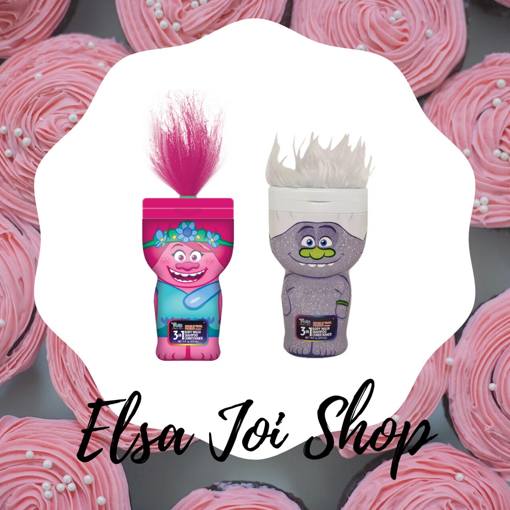 Jual Trolls 3 In 1 Body Wash, Shampoo, & Conditioner Mango Scented 414 ...