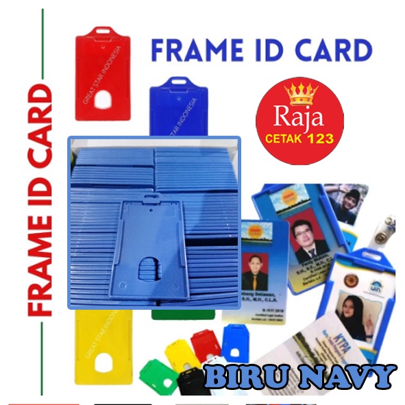 Jual KOTAK ID CARD/FRAME ID CARD WARNA BIRU NAVY TEMPAT ID CARD HOLDER ...