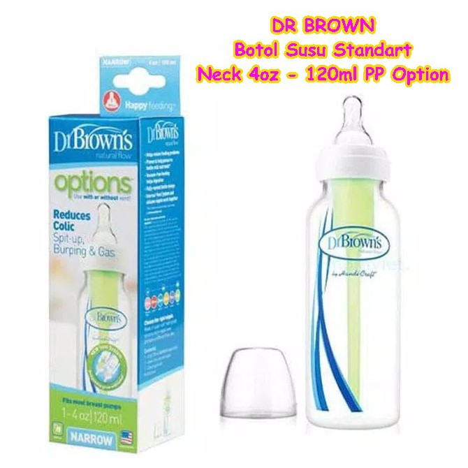Jual BOTOL SUSU DR BROWN'S STANDART NECK 4oz/120ml PP OPTION Plus | Shopee Indonesia