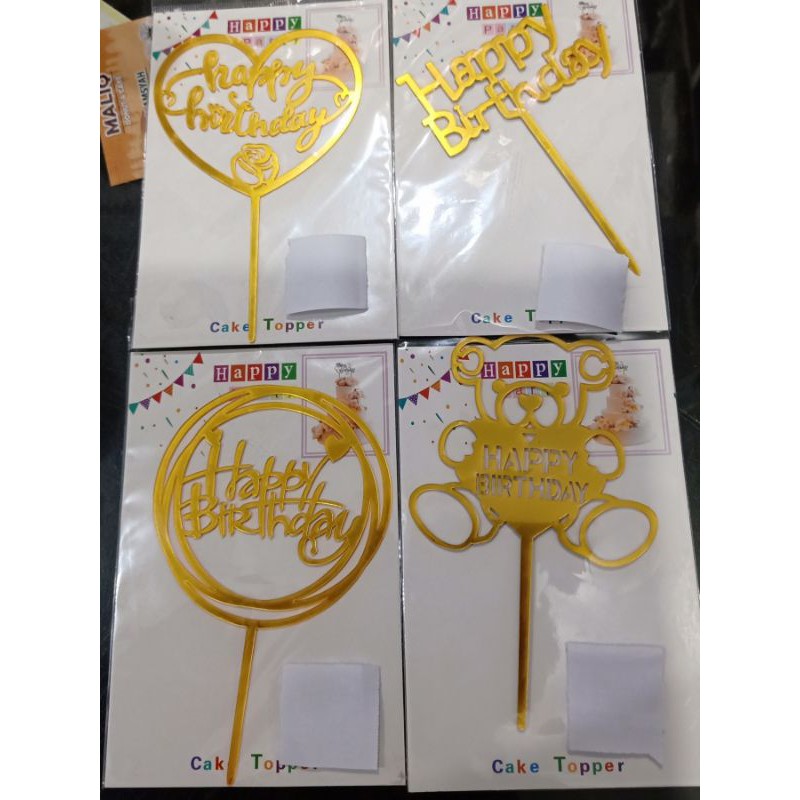 Jual Topper Kue Ulang Tahun/Hiasan Kue Ulang Tahun/Topper Happy ...