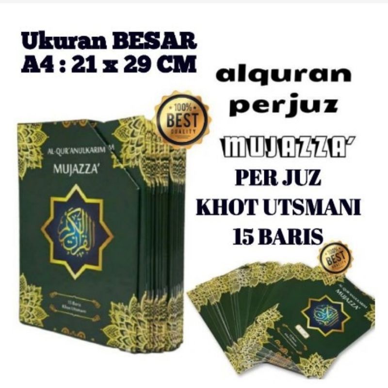 Jual Al-Quran Per Juz Mujazza Khot Usmani Dilengkapi waqab ibtida Besar ...
