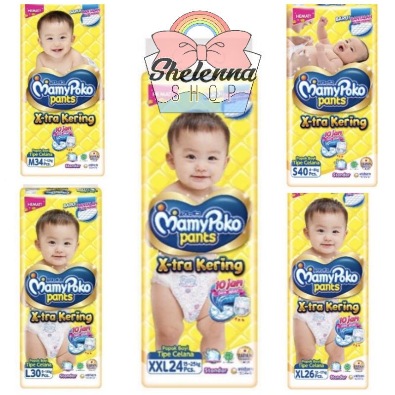 Jual Mamypoko xtra kering Kuning S40/M34/L30/XL26/XXL24 mamy poko popok ...