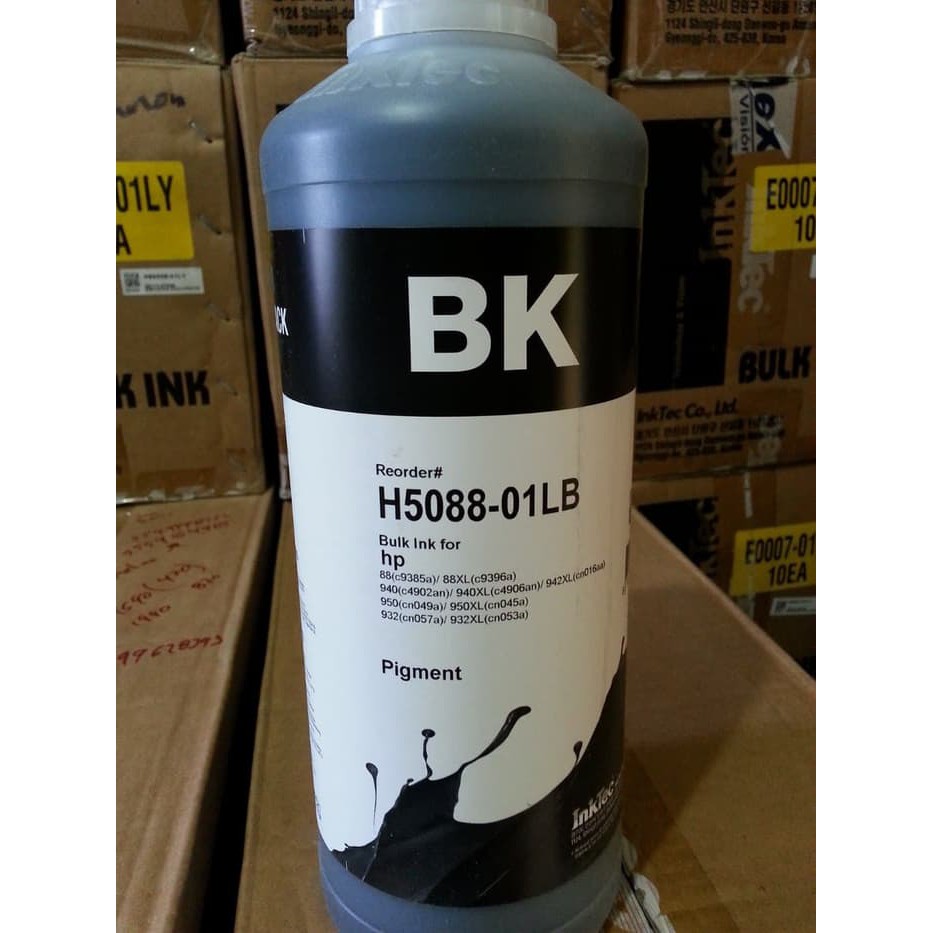 Jual Tinta Pigment Canon HP Inktec Black pekat Repacking 100 ml ...