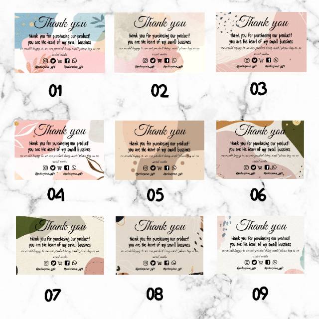 Jual Thank you card produk | kartu ucapan order | kartu souvenir ...
