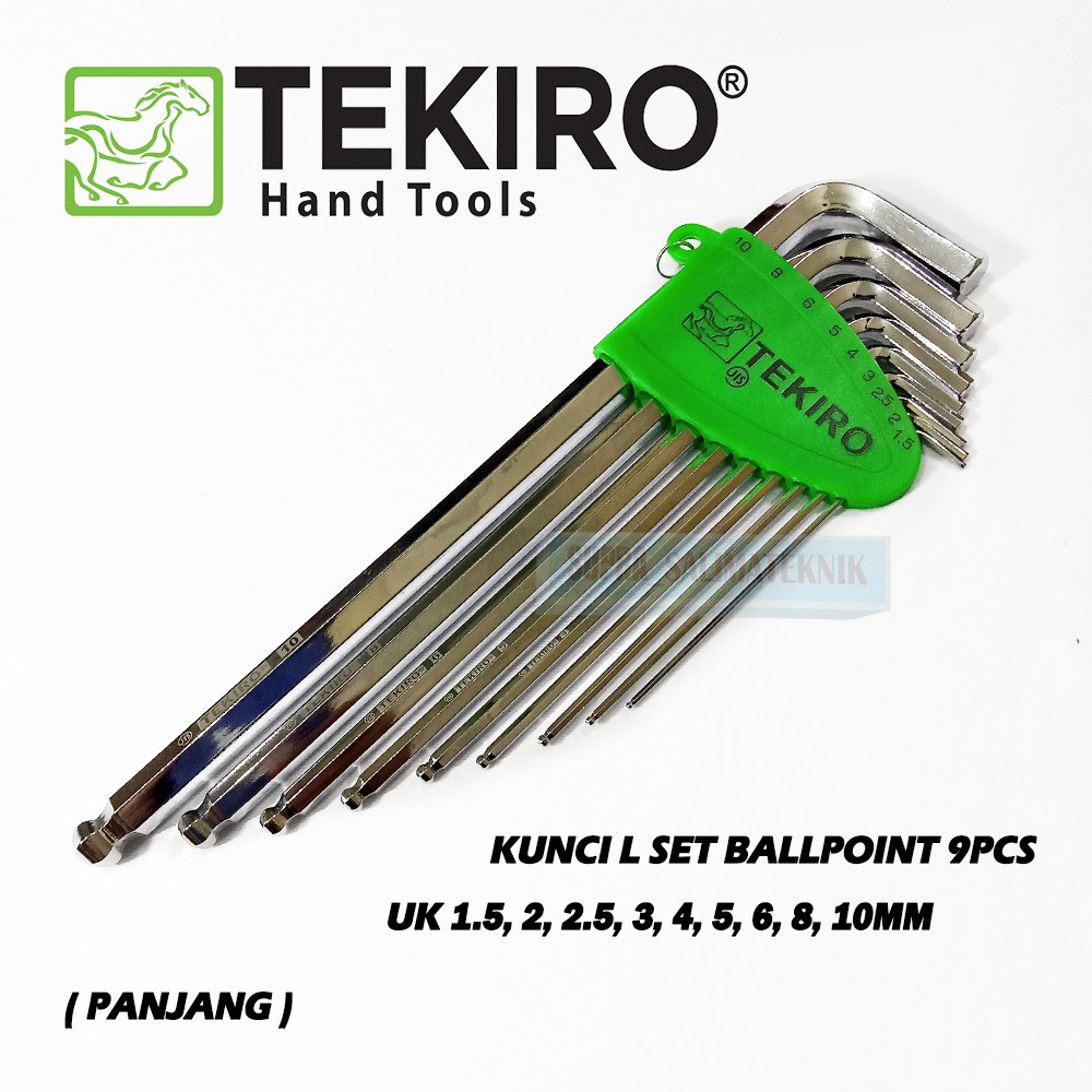Jual Kunci L BallPoint Set 9Pcs Ukuran 1,5-10mm TEKIRO / Ballpoint Hex ...