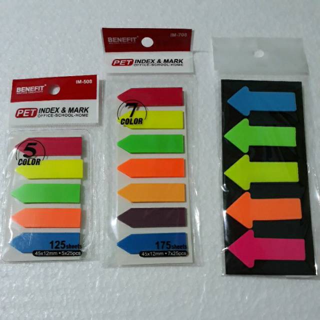 Jual Post it Sticky note pembatas buku Karakter/ model panah BENEFIT ...