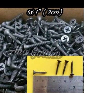 Jual Skrup Gypsun untuk rel gorden uk 2cm / baut / scrub bracket gorden ...