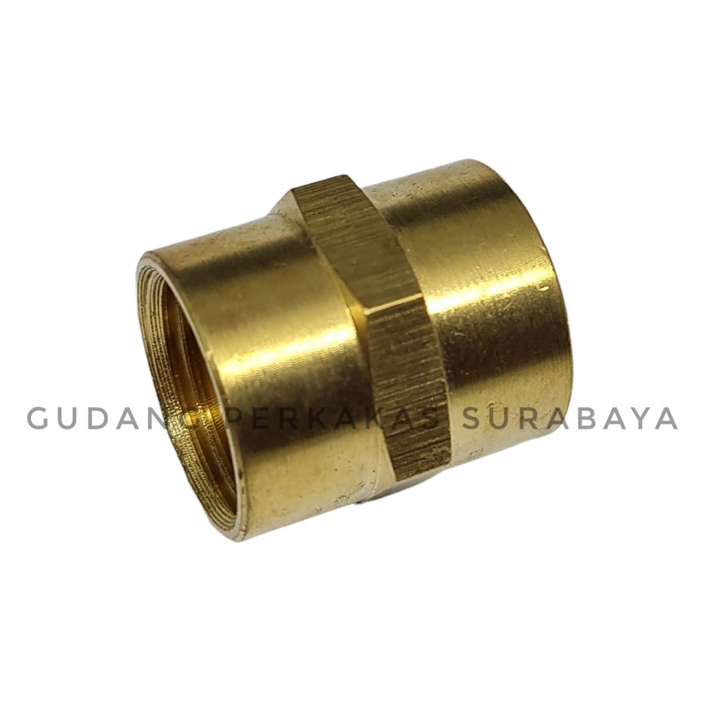 Jual SAMBUNGAN PIPA DRAT 1/4 DOUBLE FEMALE NAPLE DOBEL DRAT DALAM ...