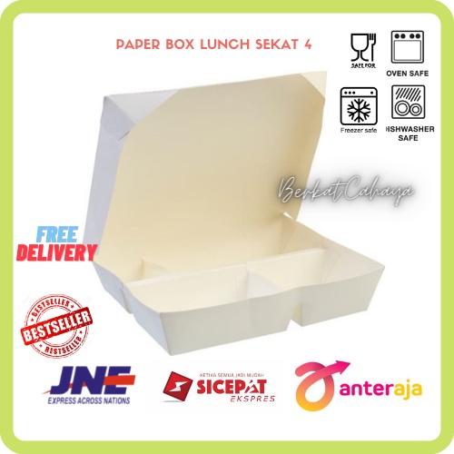 Jual PAPER LUNCH BOX SEKAT 4 / LUNCH BOX SEKAT 4 DI JAMIN BAGUS ...