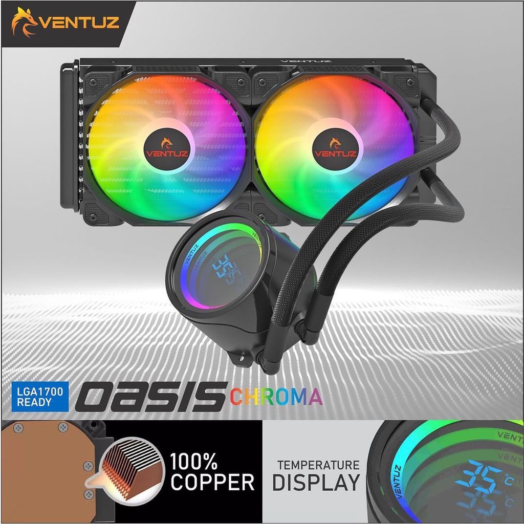 Jual VENTUZ Oasis Chroma 240 ARGB Liquid Cooler LGA1700 | Shopee Indonesia